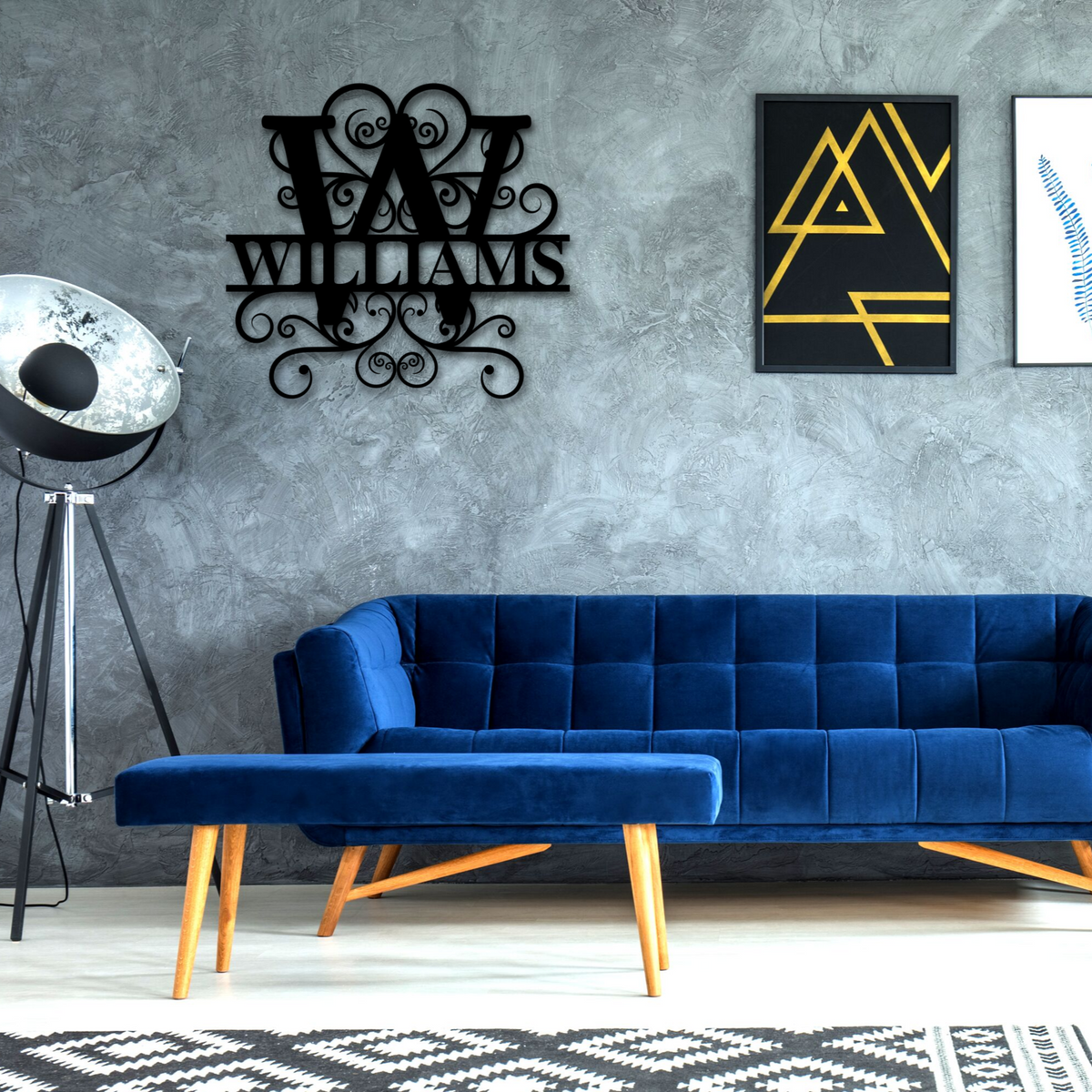 Decorative Split Letter Monogram Sign – Metal Address Signs