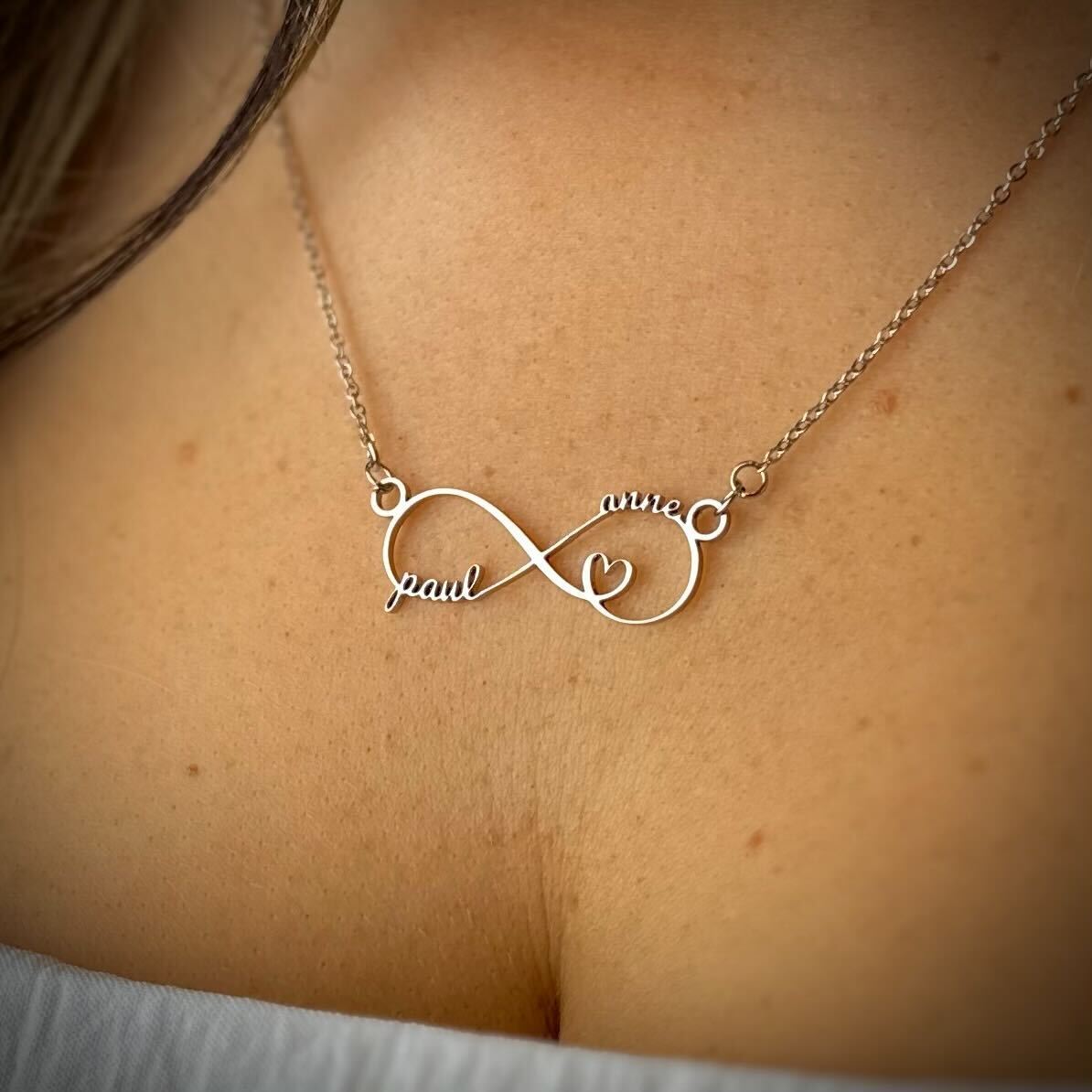 Personalized Infinity Necklace – Metal Address Signs