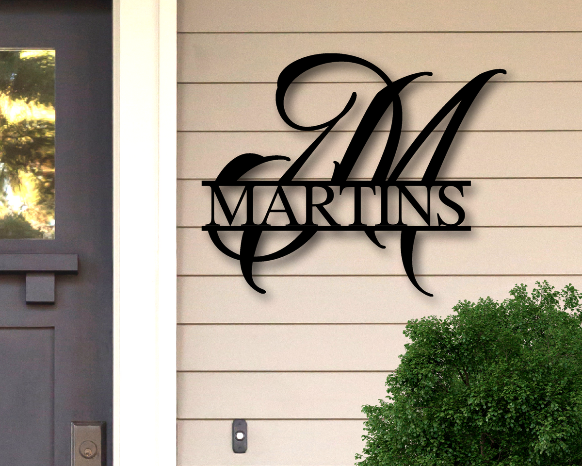 Musical Split Letter Monogram Sign – Metal Address Signs
